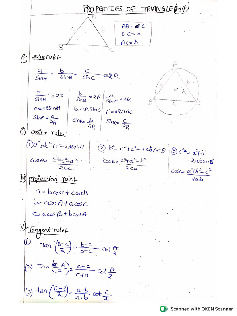 Properties of Triangles (SAQ&LAQ) | PDF