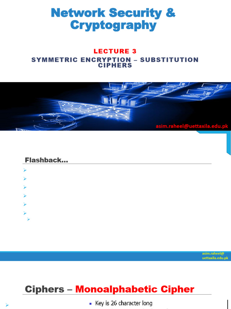 NS Lec # 3 | PDF | Cipher | Cryptanalysis