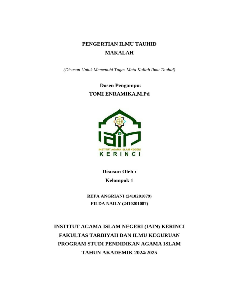 Pengertian dan Manfaat Ilmu Tauhid | PDF