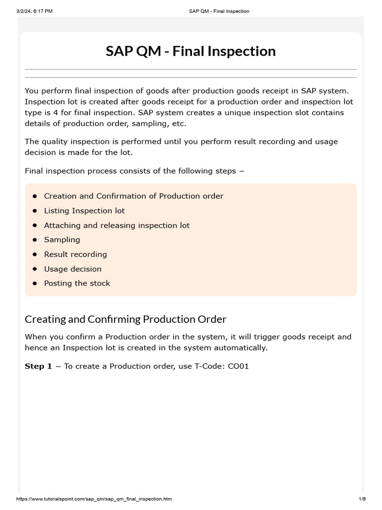 Final Inspection - GR Inspection | PDF