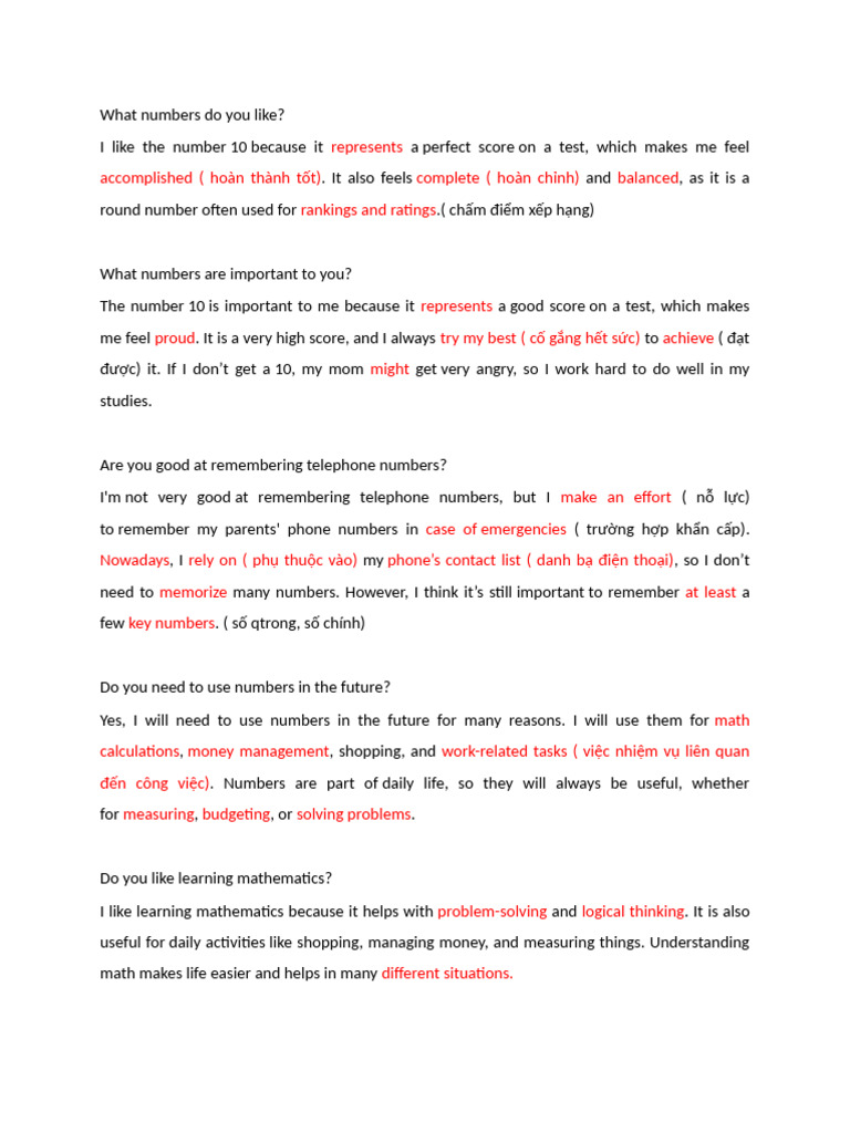 Importance of Numbers in Daily Life | PDF