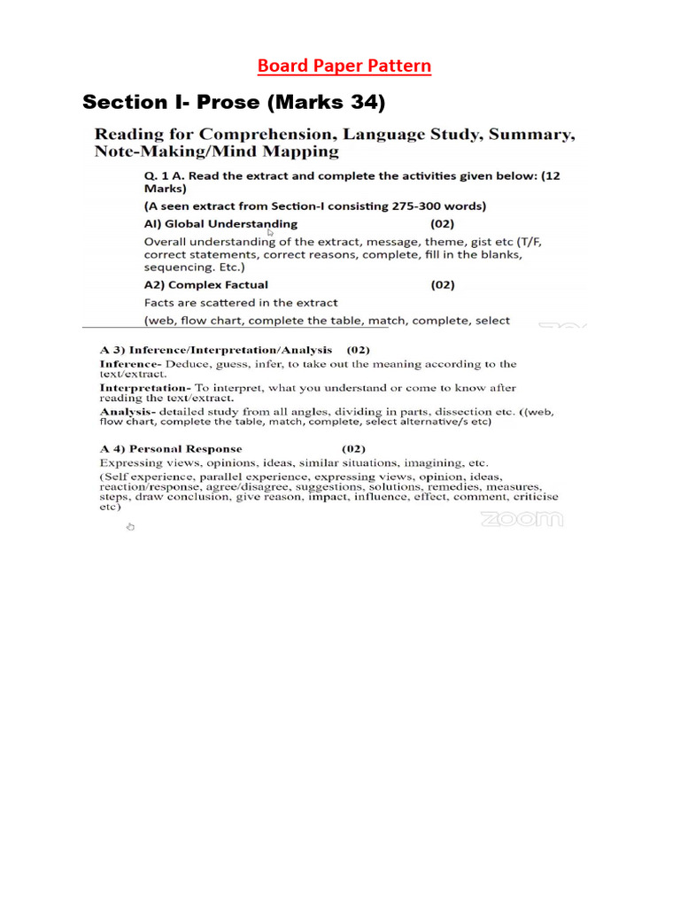 English Paper Pattern | PDF