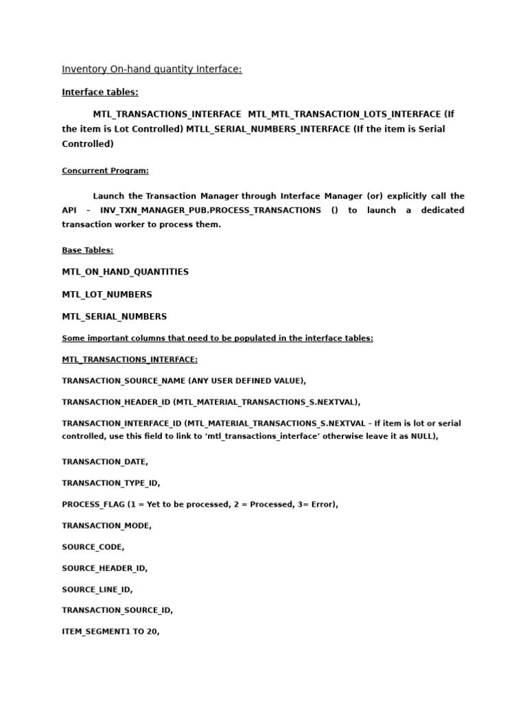 Inventory Management Interface Guide | PDF