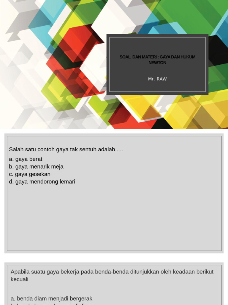 SOAL Dan MATERI Gaya Sentuh | PDF