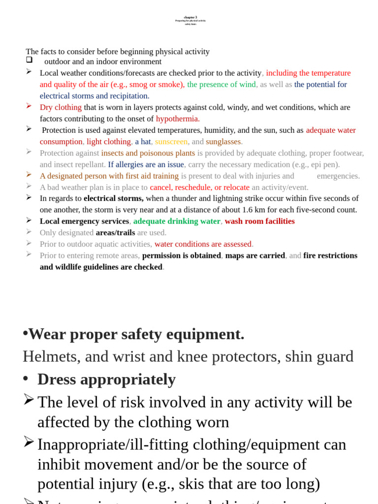 Safety Tips for Physical Activity Preparation | PDF | Hyperthermia