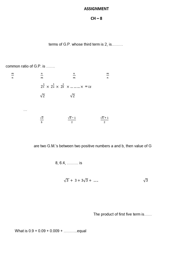 Assignment , Ch - 9 | PDF
