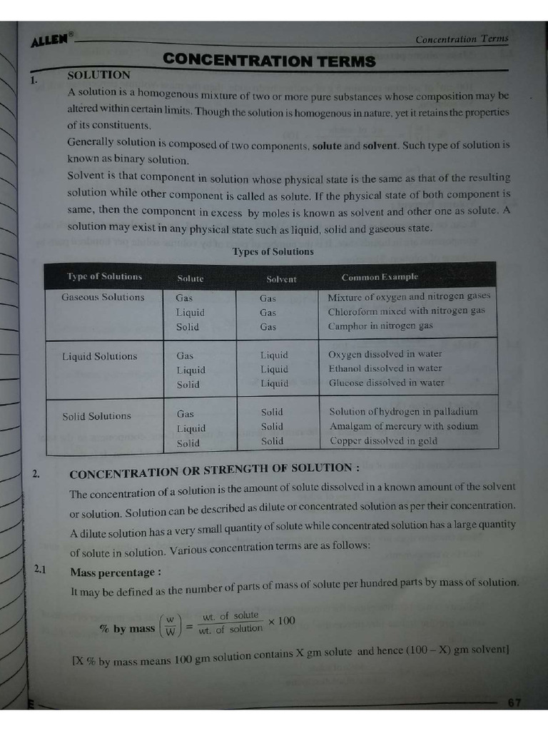 Concentration Terms | PDF