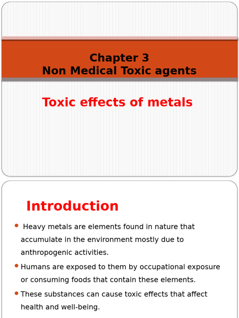 Chapter 3. Non-Medical Toxic Agent | PDF | Arsenic | Toxic Heavy Metal