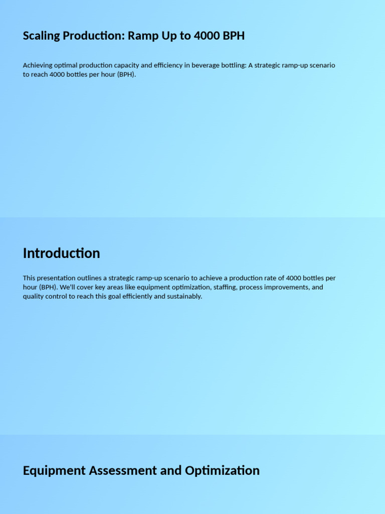 Ramp Up Beverage Bottling to 4000 BPH | PDF | Performance Indicator ...