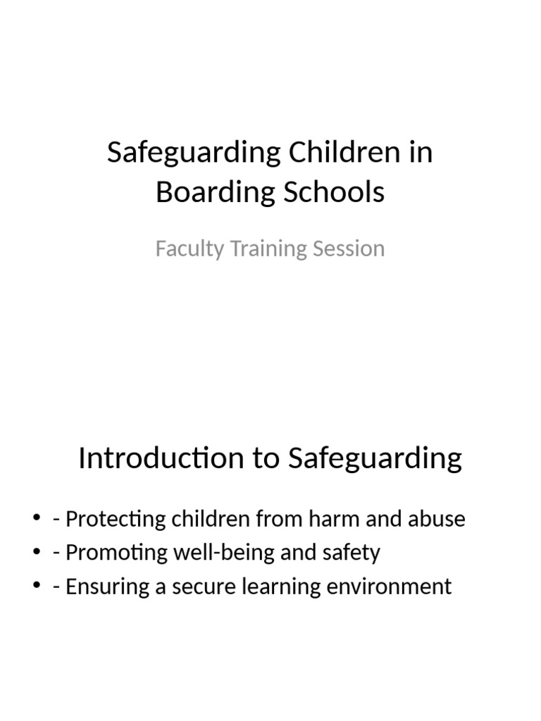 Safeguarding Children in Boarding Schools | PDF