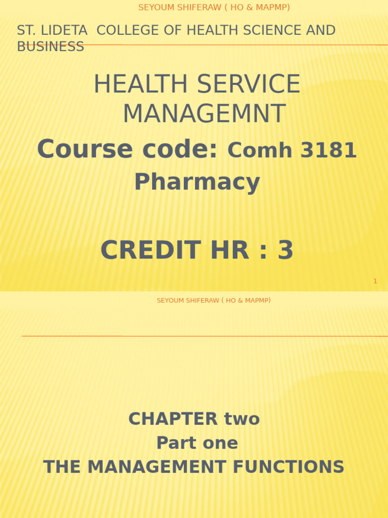HSM Chapter two part one | PDF | Leadership | Division Of Labour