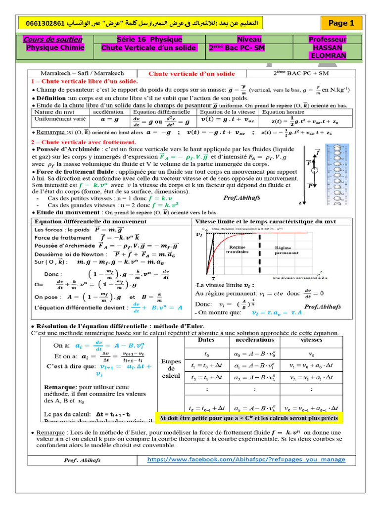 Chute Verticale Dans Fluides JPG | PDF
