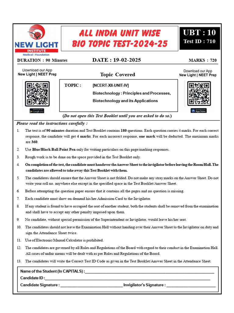UBT-10 Paper (19-02-2025) | PDF