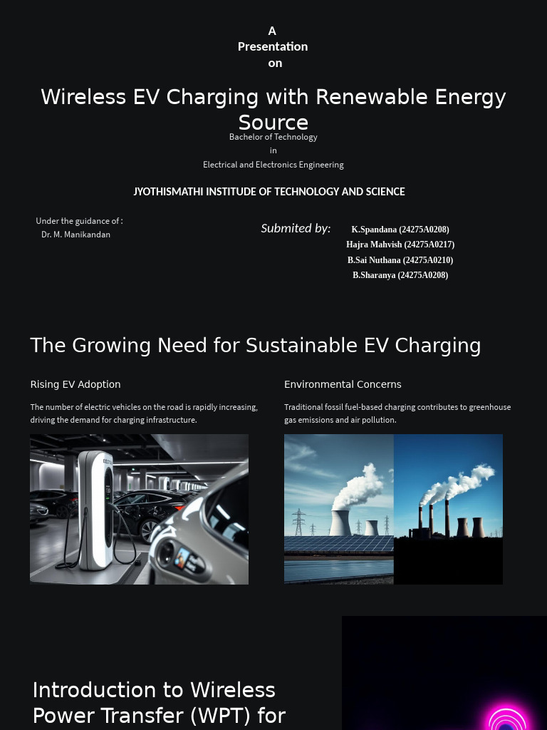 Wireless EV Charging with Renewables | PDF | Electric Vehicle ...