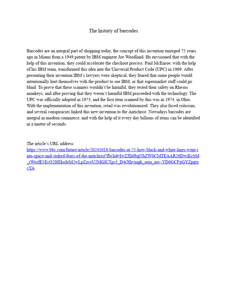 The History of Barcodes | PDF