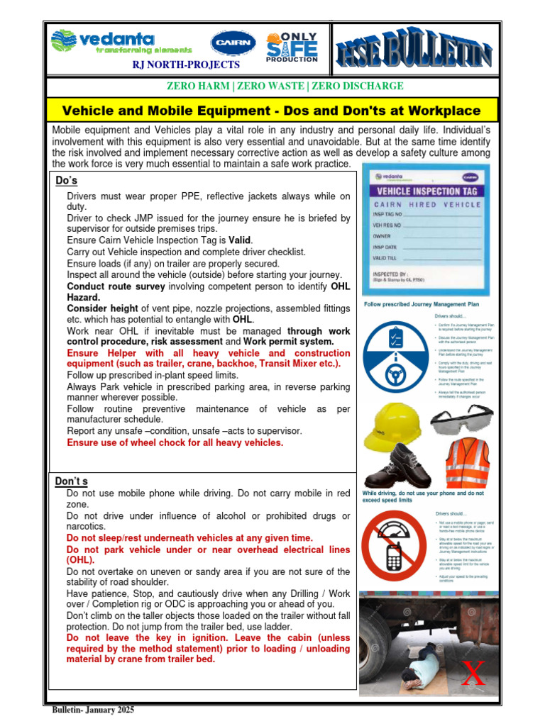 132N - HSE Bulletin Vehicle and Mobile Equipment - Dos and Don'ts at ...