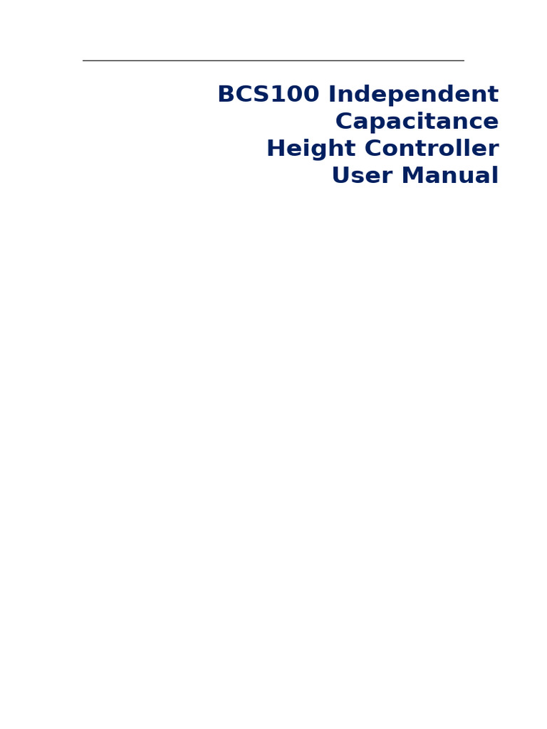 BCS100 Height Controller User Manual | PDF | Calibration | Computer Keyboard