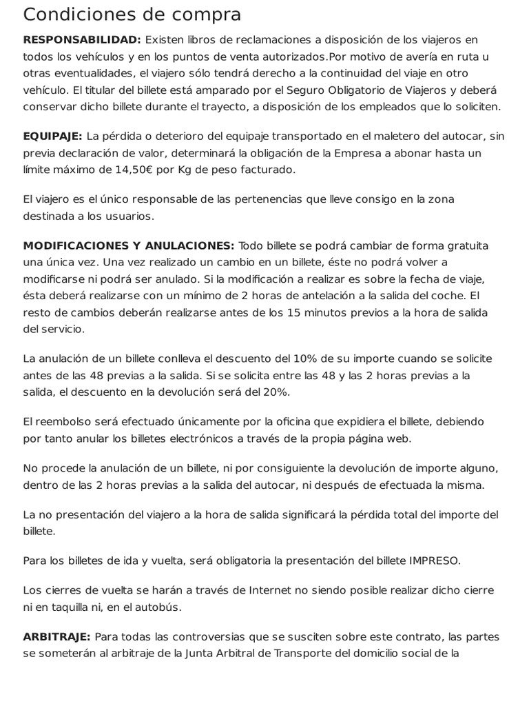 Condiciones Compra | PDF