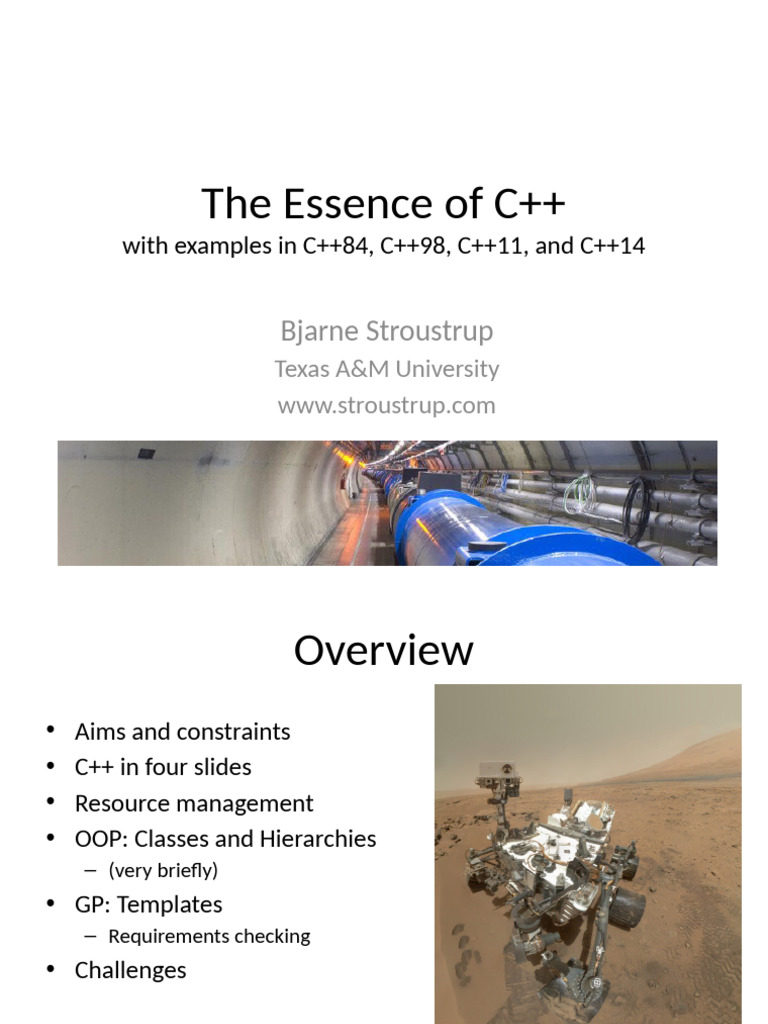 Bjarne Stroustrup - The Essence of C++ With Examples in C++84, C++98, C++11, and C++14 | PDF ...