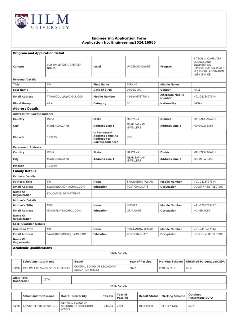 Application_form_Engineering_2024_16965 | PDF | Educational Stages