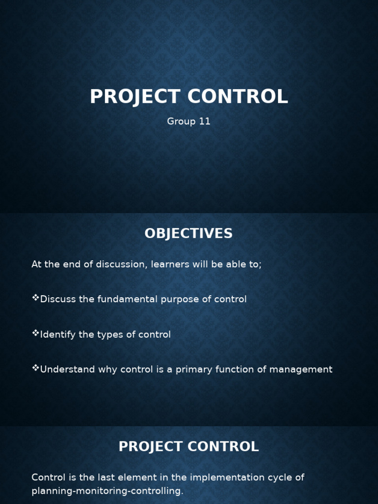 Project Control: Key Management Techniques | PDF | Project Management ...