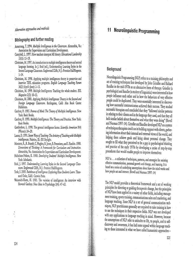 Neurolinguistic Programming | PDF