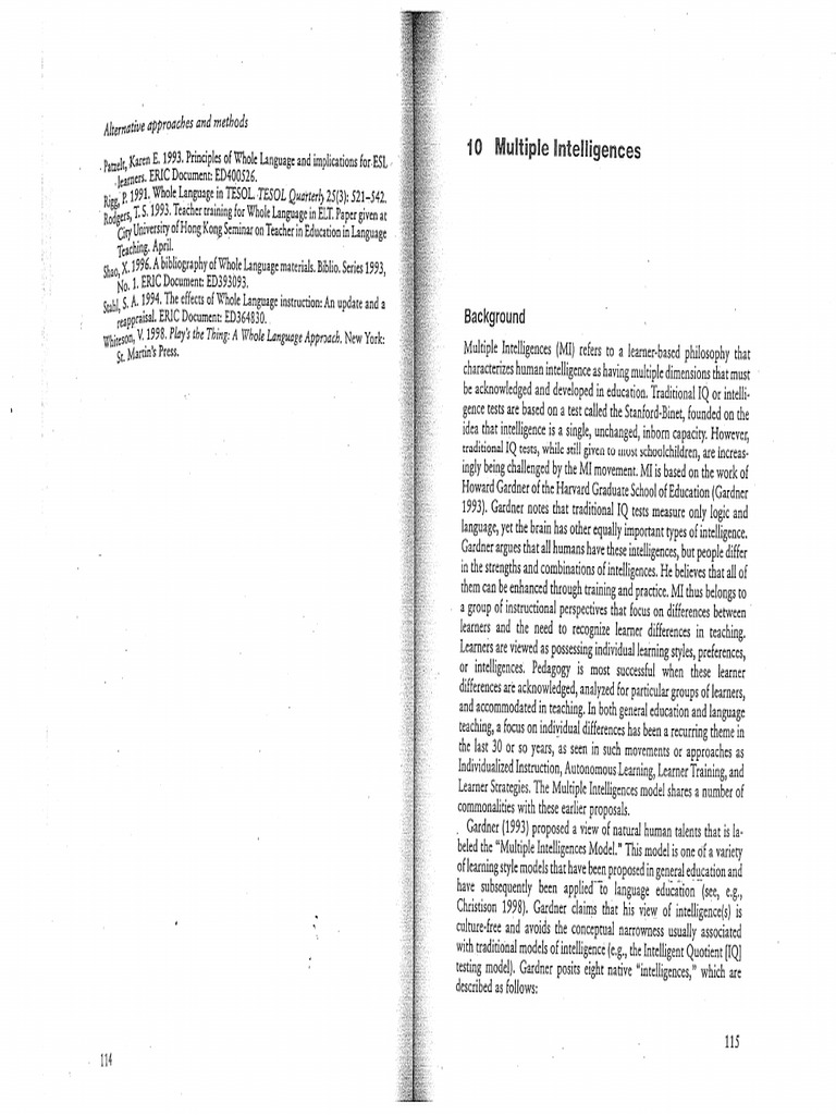 Multiple Intelligences Pdf