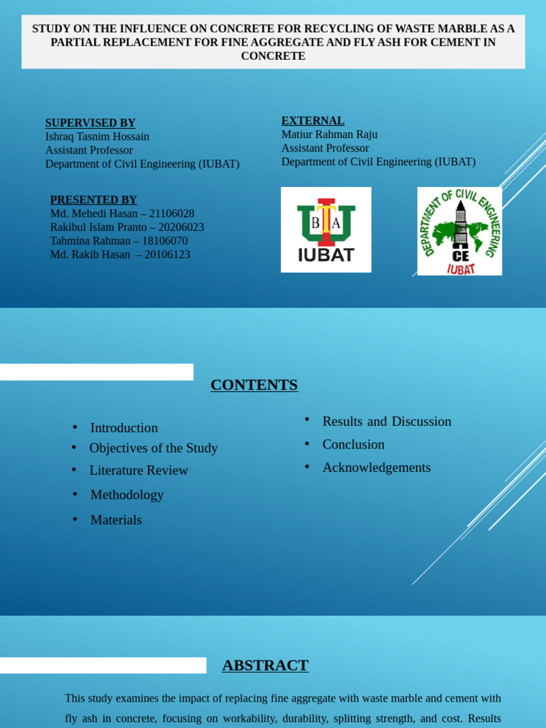 Thesis Presentation | PDF | Concrete | Cement