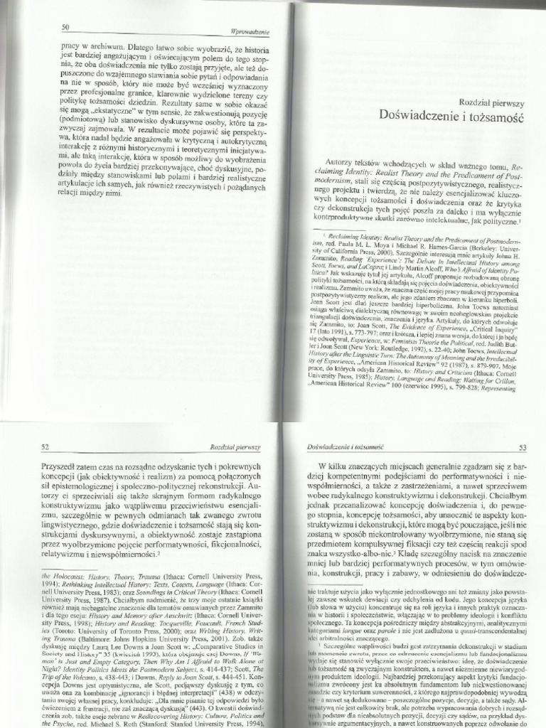 LaCapra, Doswiadczenie I Tozsamosc | PDF