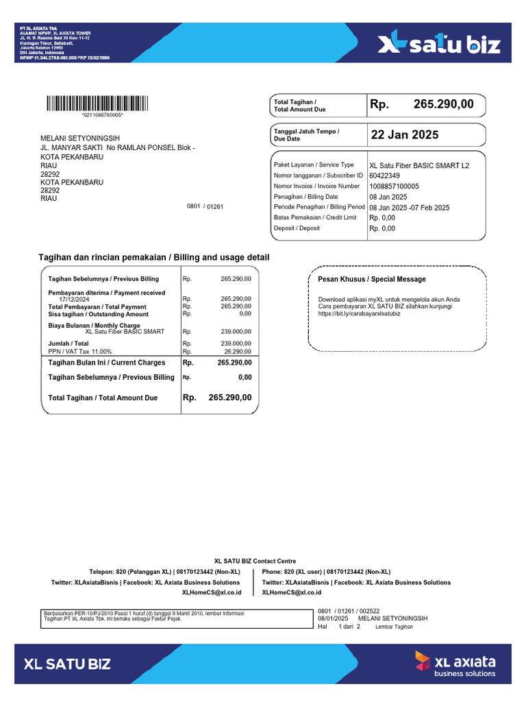 Invoice Monthly 60422349 | PDF