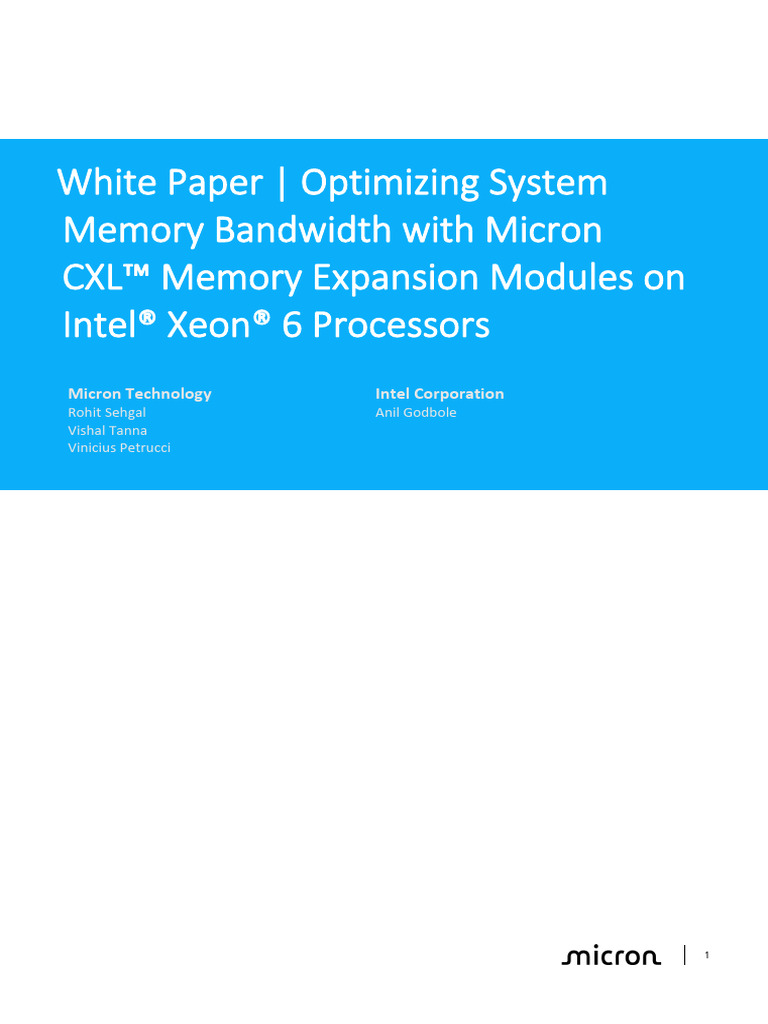 optimize-system-bandwidth-for-hpc-ai-micron-cxl-intel-xeon-whitepaper | PDF | Supercomputer ...