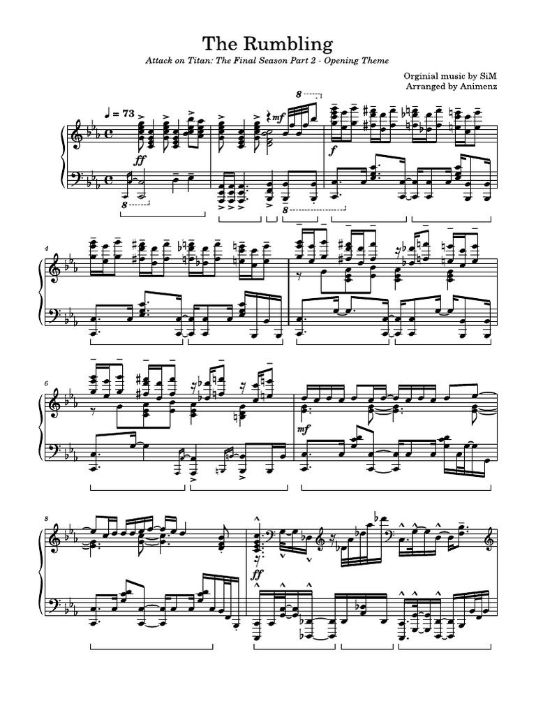 The Rumbling - Sim Arr. Animenz | PDF