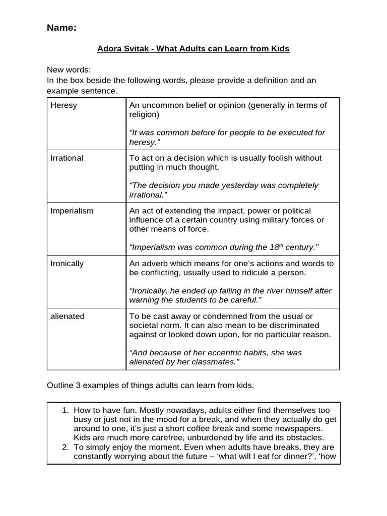 Adora Svitak - What Adults Can Learn From Kids | PDF