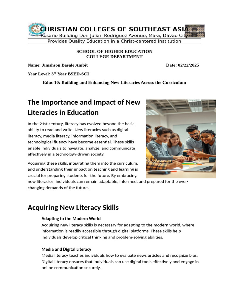 Hard Copy Report | PDF | Literacy | Information Literacy