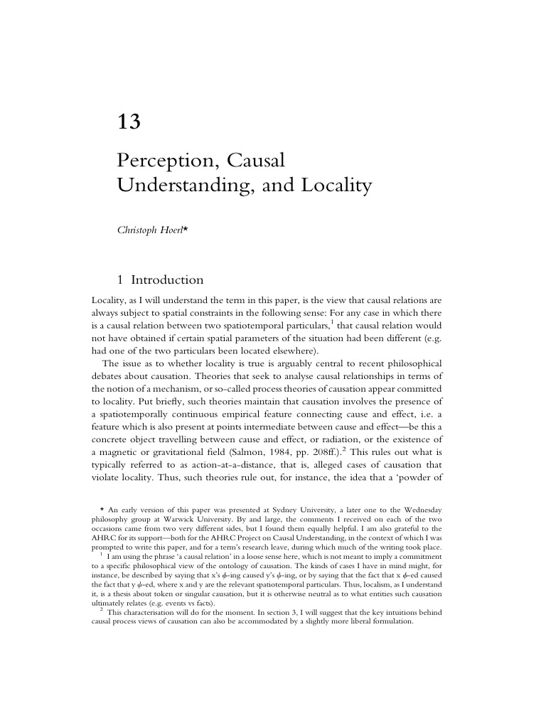 Causal Understanding Hoerl | PDF | Causality | Concept