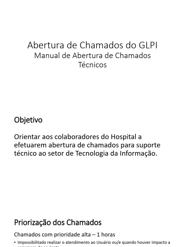 Abertura de Chamados Do GLPI | PDF