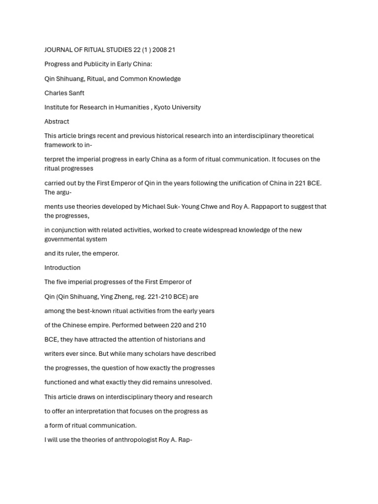 China_qin_ | PDF | Rituals | Knowledge