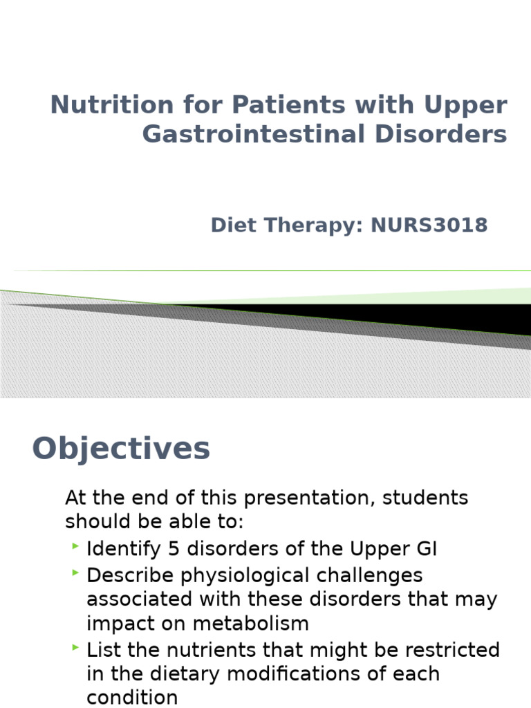 Nutrition Strategies for Upper GI Disorders | PDF | Gastroesophageal ...