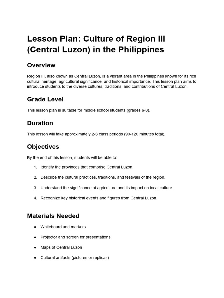 Culture and Traditions of Central Luzon | PDF | Philippines