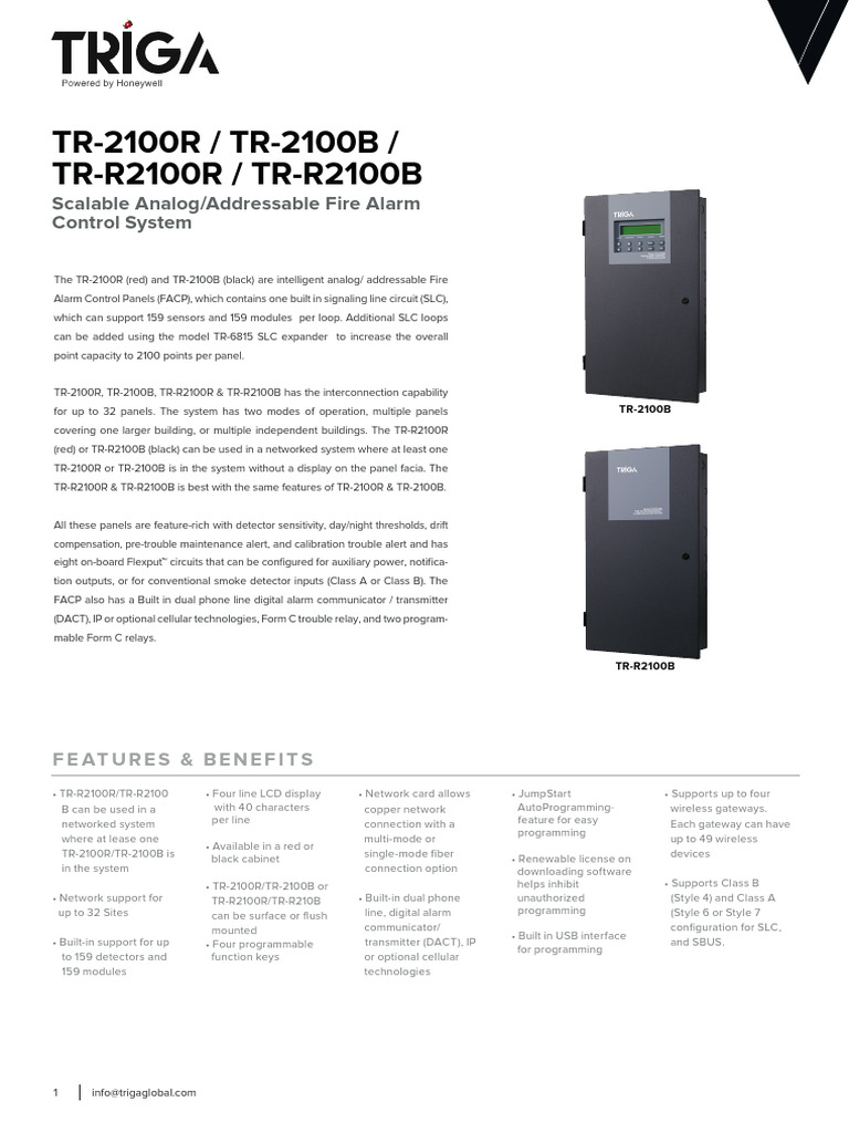 Data Sheet - Fire Alarm Control Unit - 2100 Pts - Triga - UL & FM | PDF ...