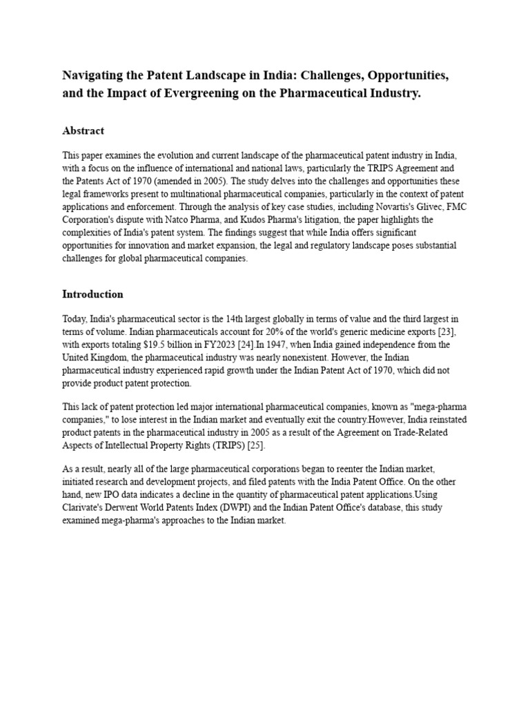 Navigating the Patent Landscape in India_ Challenges, Opportunities ...