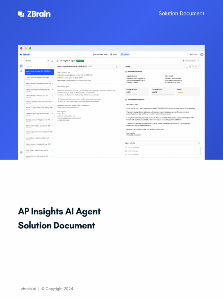 AP Insights AI Agent Solution Document | PDF
