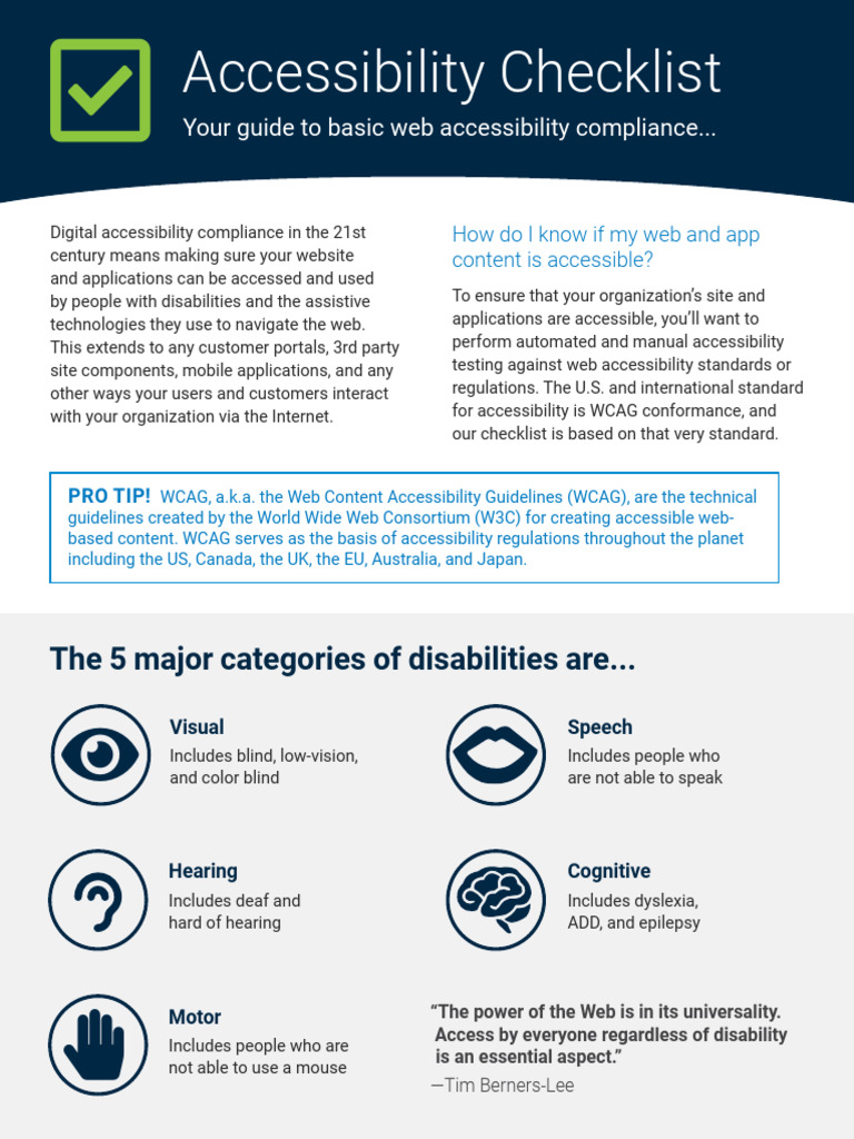 Deque Accessibility Compliance Checklist | PDF | World Wide Web ...