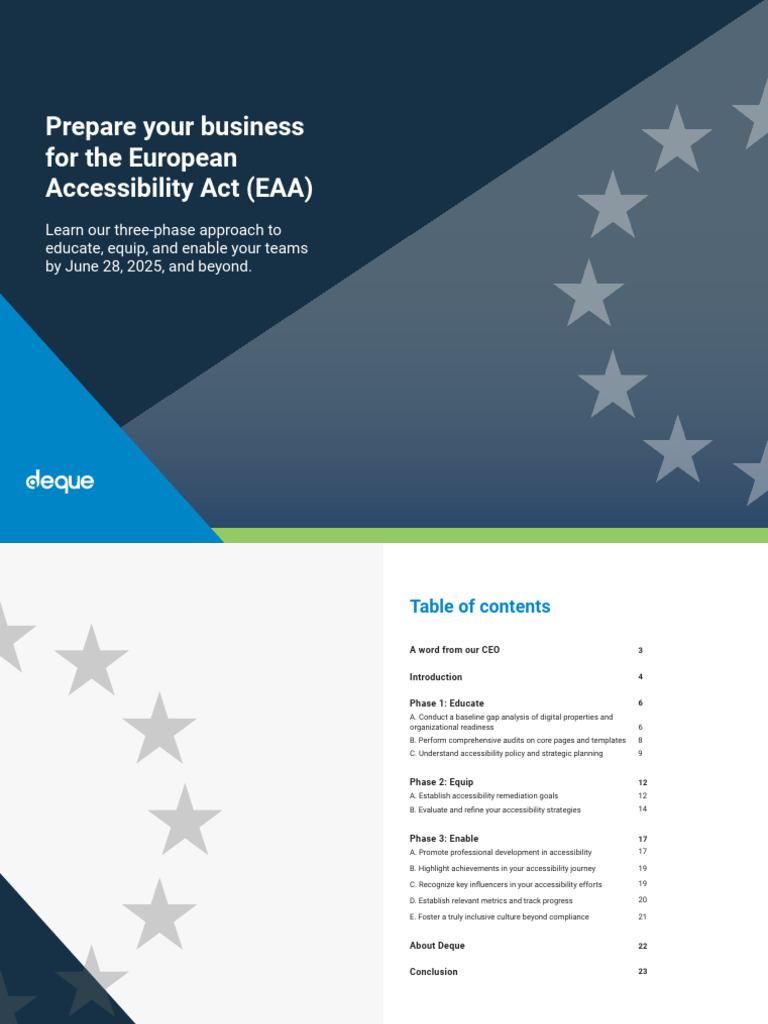 EAA Compliance: A Three-Phase Guide | PDF | Accessibility | Policy
