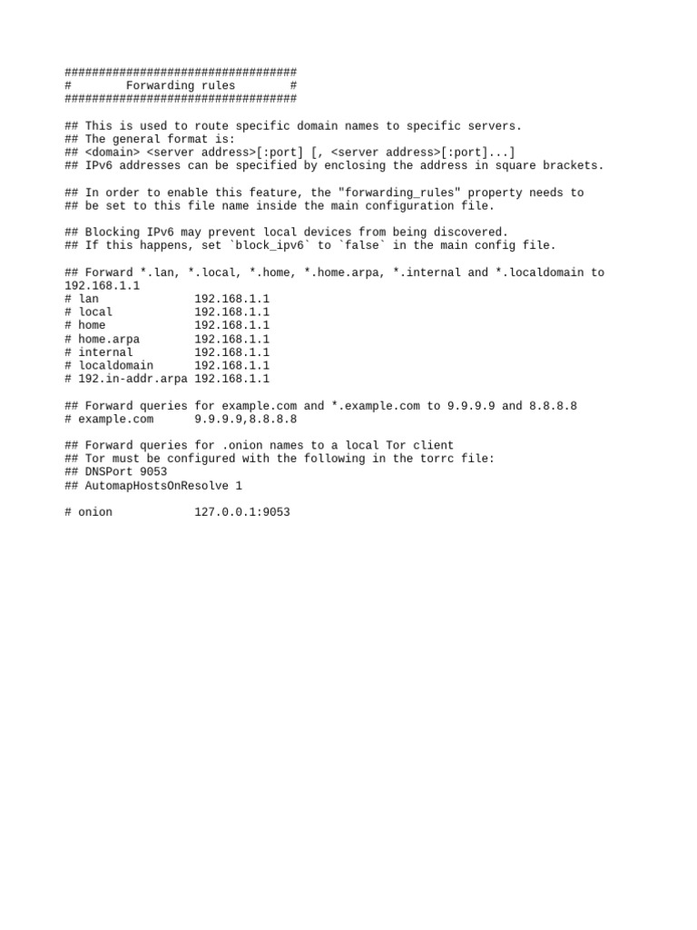 Example Forwarding Rules | PDF