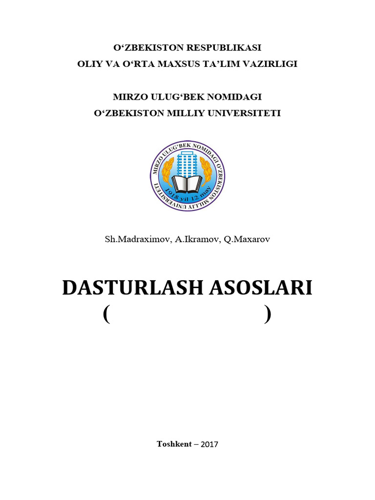 Portal - Guldu.uz - Dasturlash Asoslari | PDF