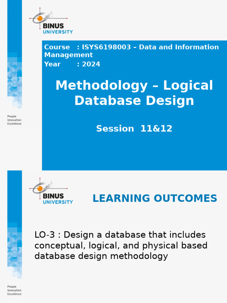 20240617104630D3408 - ISYS6198003 Session 11 12 Logical Database Design | PDF | Inheritance ...