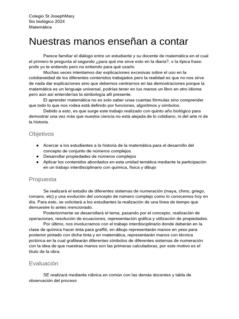 Nuestras manos enseñan a contar | PDF | Matemáticas | Los símbolos