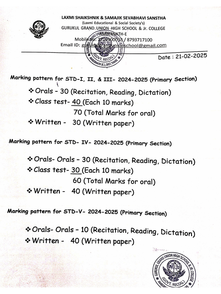 Marking Pattern | PDF