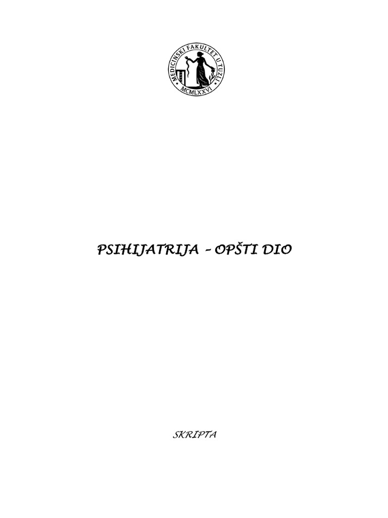 Opšti Dio Psihijatrija | PDF